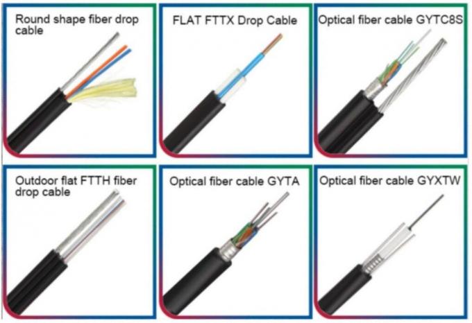 Telecom FRP Outdoor FTTX Flat Drop Fiber Cable