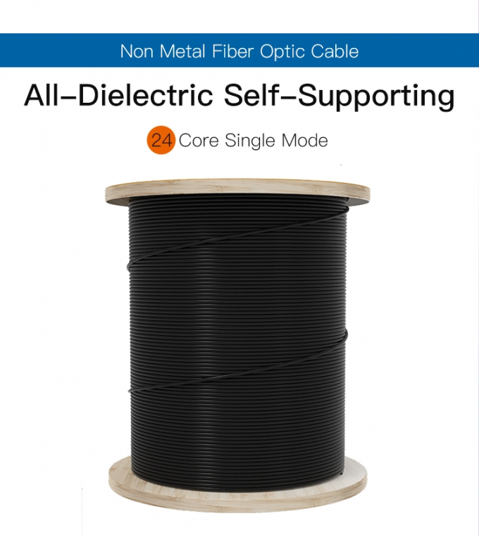 Span 100m 12 24 48 96 core ADSS Self Supporting Aerial Cable