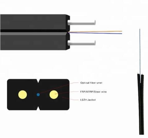 FTTH Singlemode FRPKFRP Steel Strength Member Fiber Optic Cable
